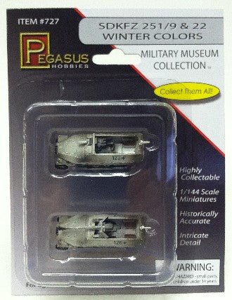 1/144 SdKfz 251/9 & 22 Halftrack (Winter Camouflage) (2) (Assembled ...