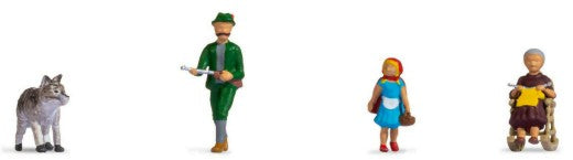 HO Little Red Riding Hood, Huntsman, Grandmother & Wolf – Winkie's Toys ...